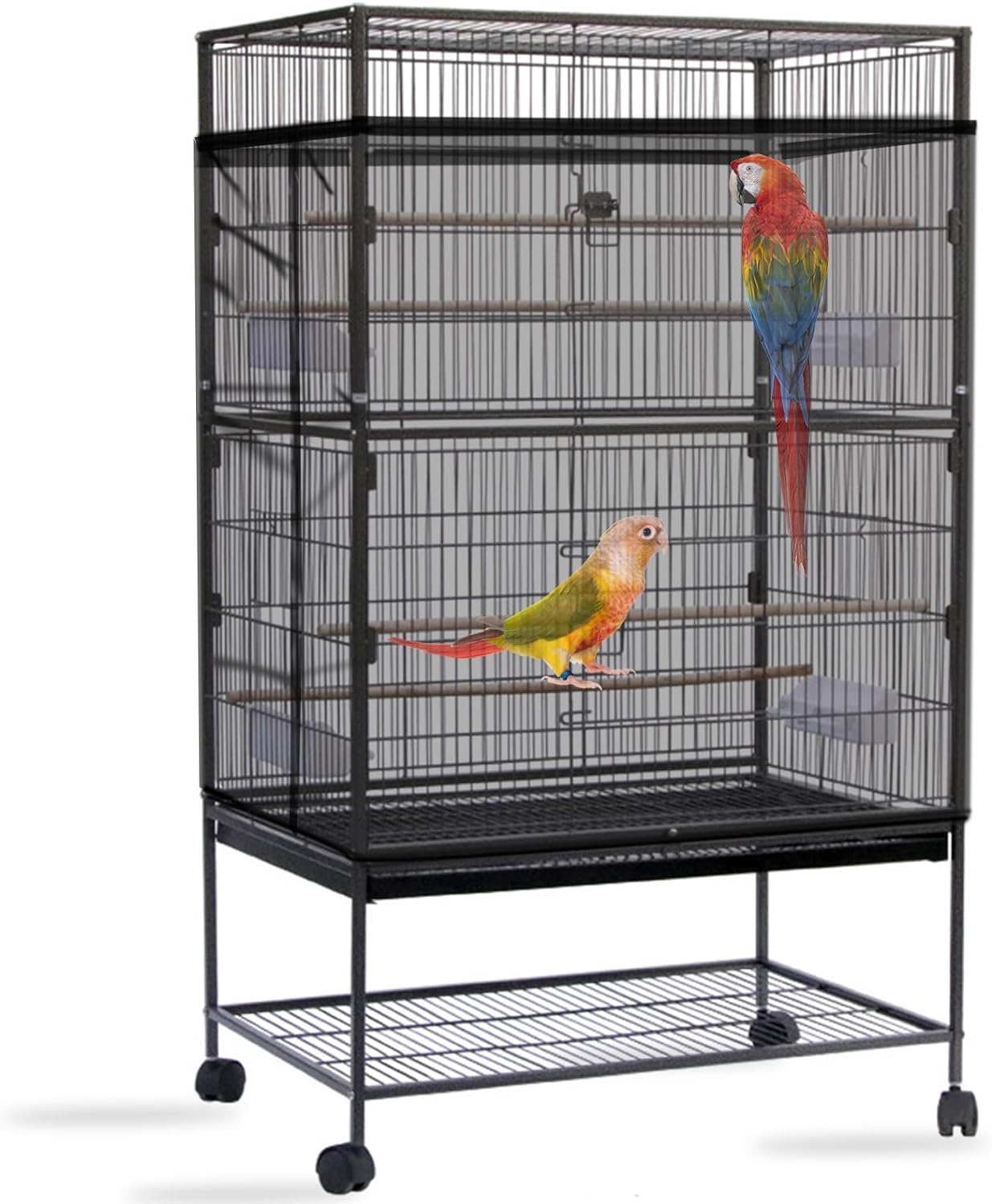 Bird Cage Seed Catcher, Large Bird Cage Cover, Adjustable Soft Airy ...