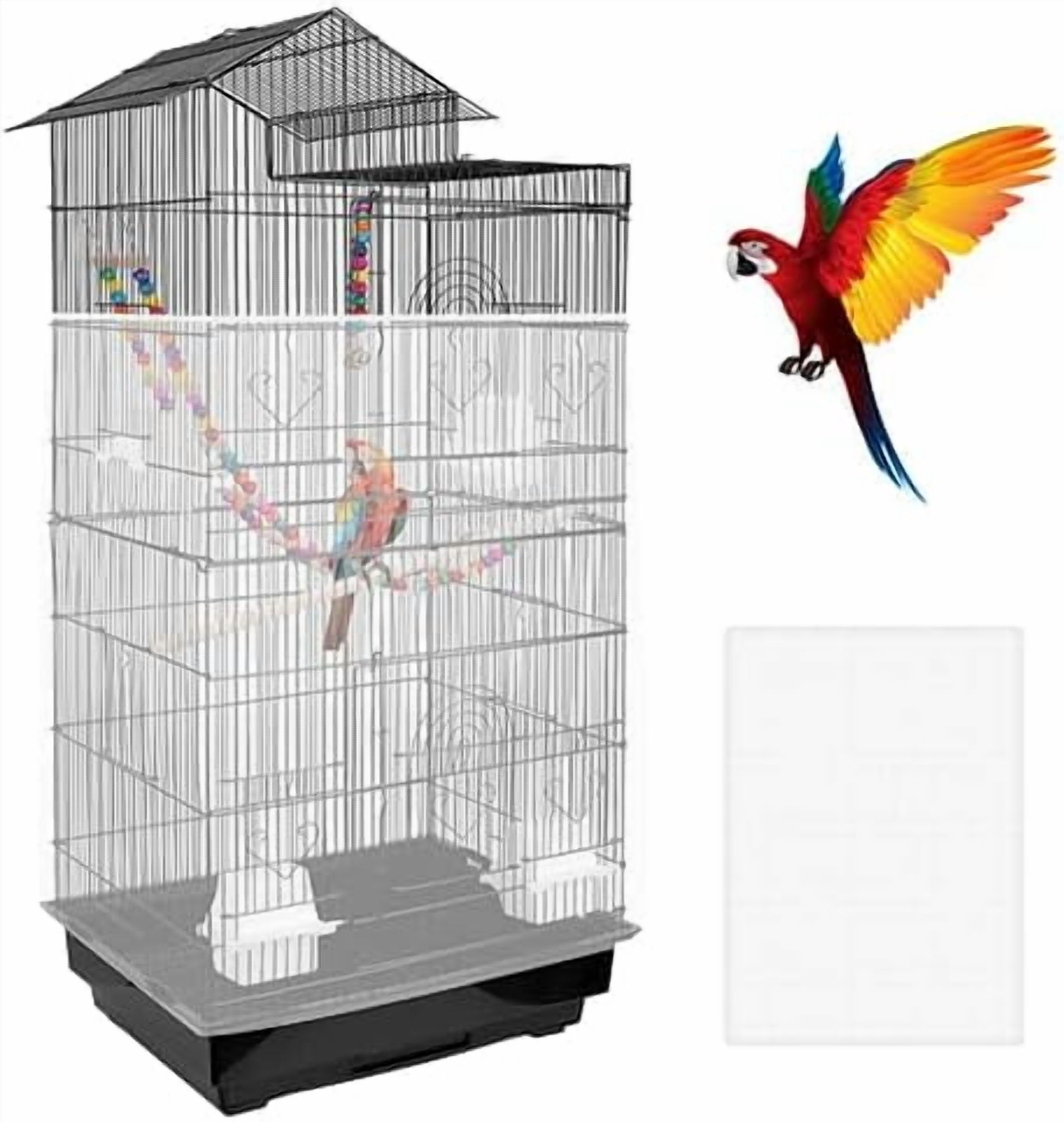 Bird Cage Seed Catcher – Stretchy, Lightweight Mesh Skirt for Parrot ...
