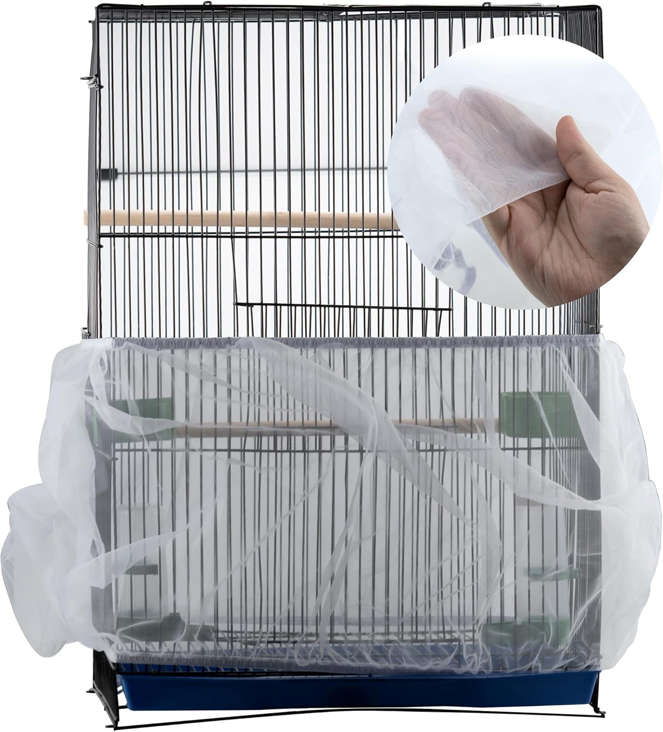 Bird Cage Seed Feather Catcher Adjustable Birdcage Covers Cage Skirt ...