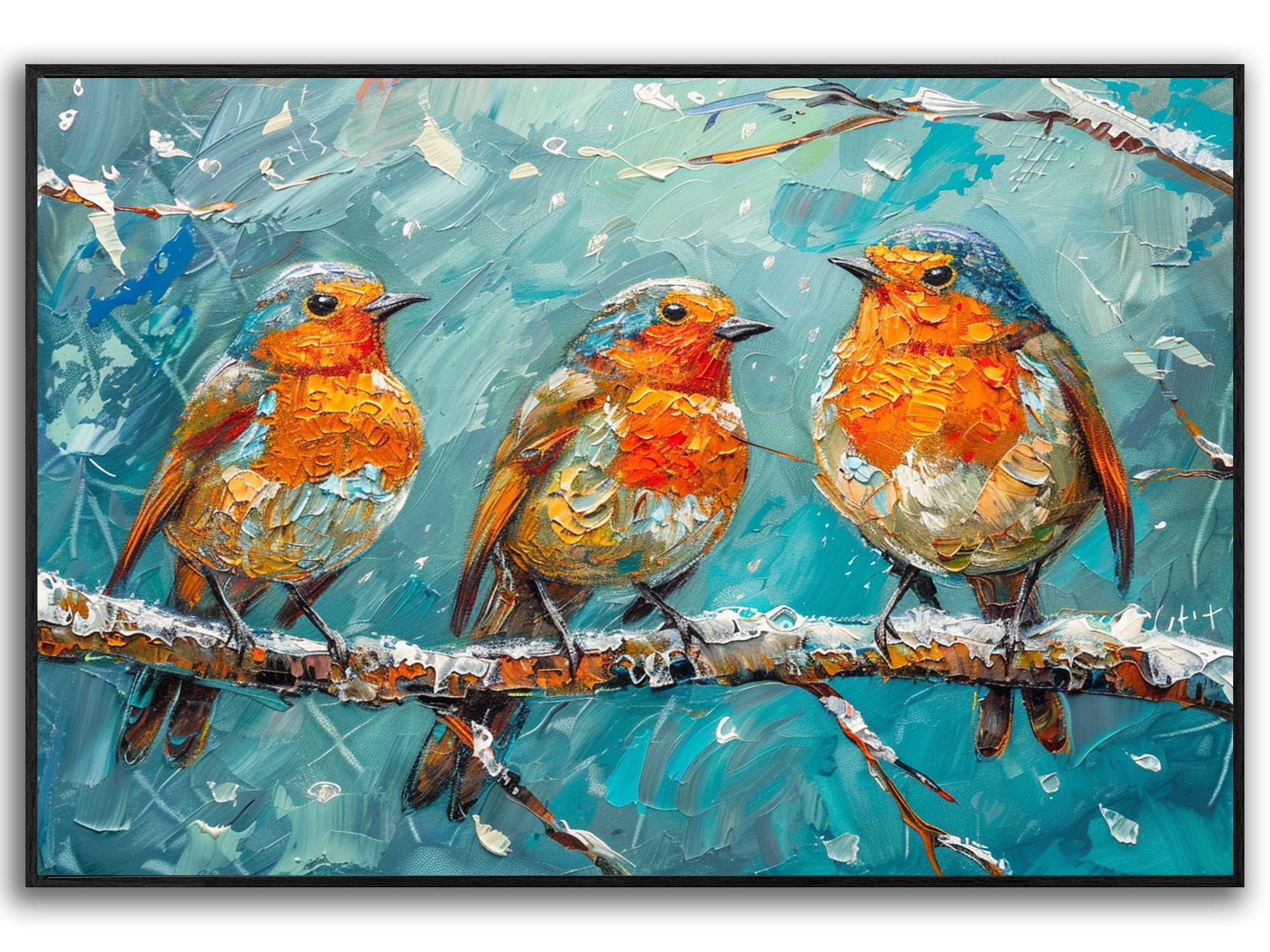 Bird Canvas Art Robin Wall Decor Bird Wall Art For Livingroom Bedroom ...