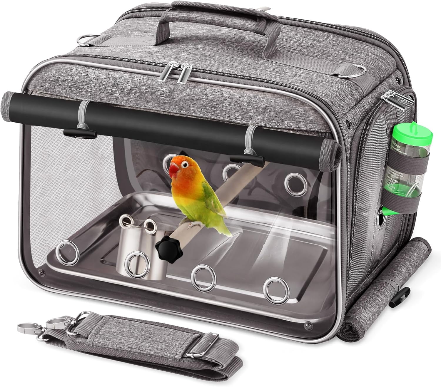 Bird Carrier Airline Approved, Travel Bird Cage with Indestructible ...