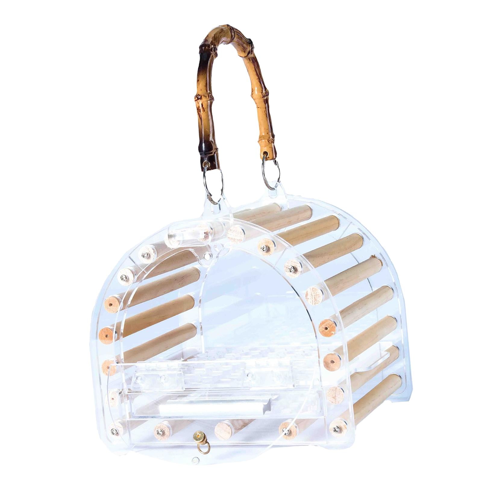 Bird Carrier Cage Parrot Clear Portable birds travel Carrier Cockatiel ...