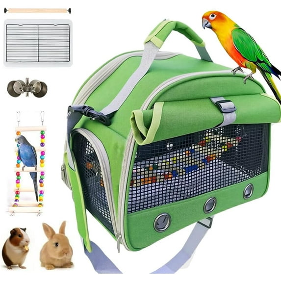 Bird Carrier Travel Cage with Perch, Food Bowl,Pet Backpack,Parrot ...