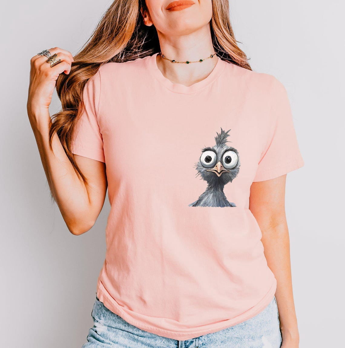 Bird Cartoon Shirt, Quirky Animal Graphic Tee forous Fashion, Playful ...