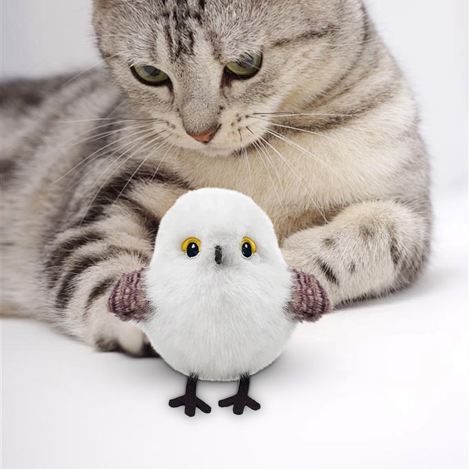 Bird Cat Toy for Indoor Cats with Physical Chirping Sound, Interactive ...