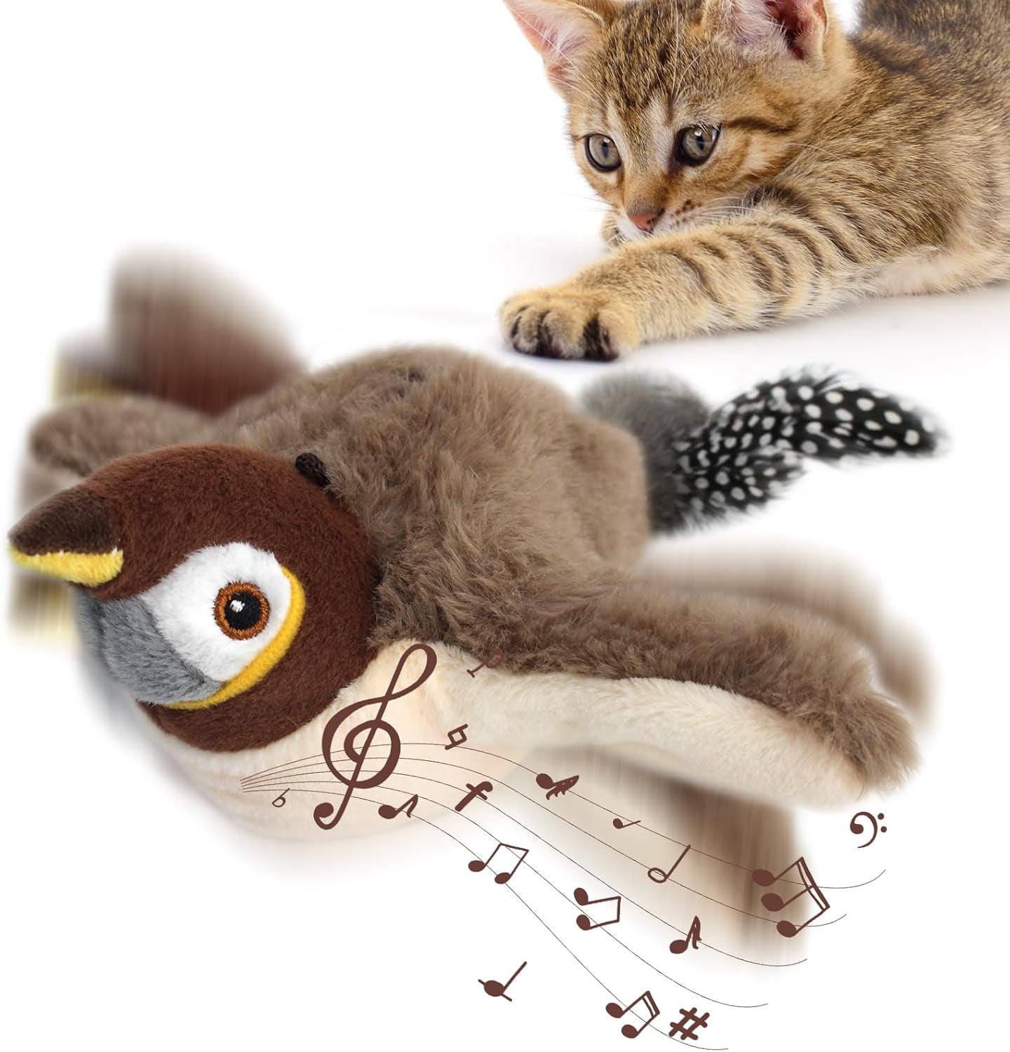 Bird Cat Toys with Flapping Wings, 2025 New Flying Birds Cats Toy ...