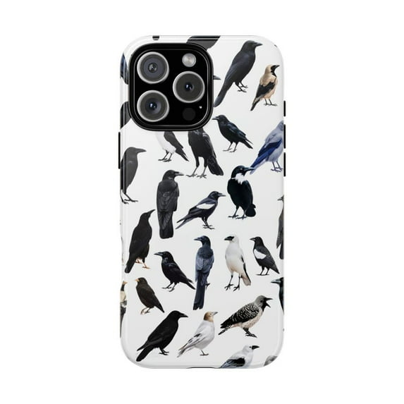 Bird Chart with Crow, Magpie & Raven Graphic Case for iPhone 11,12,13,14,15,16,17 - Durable ...