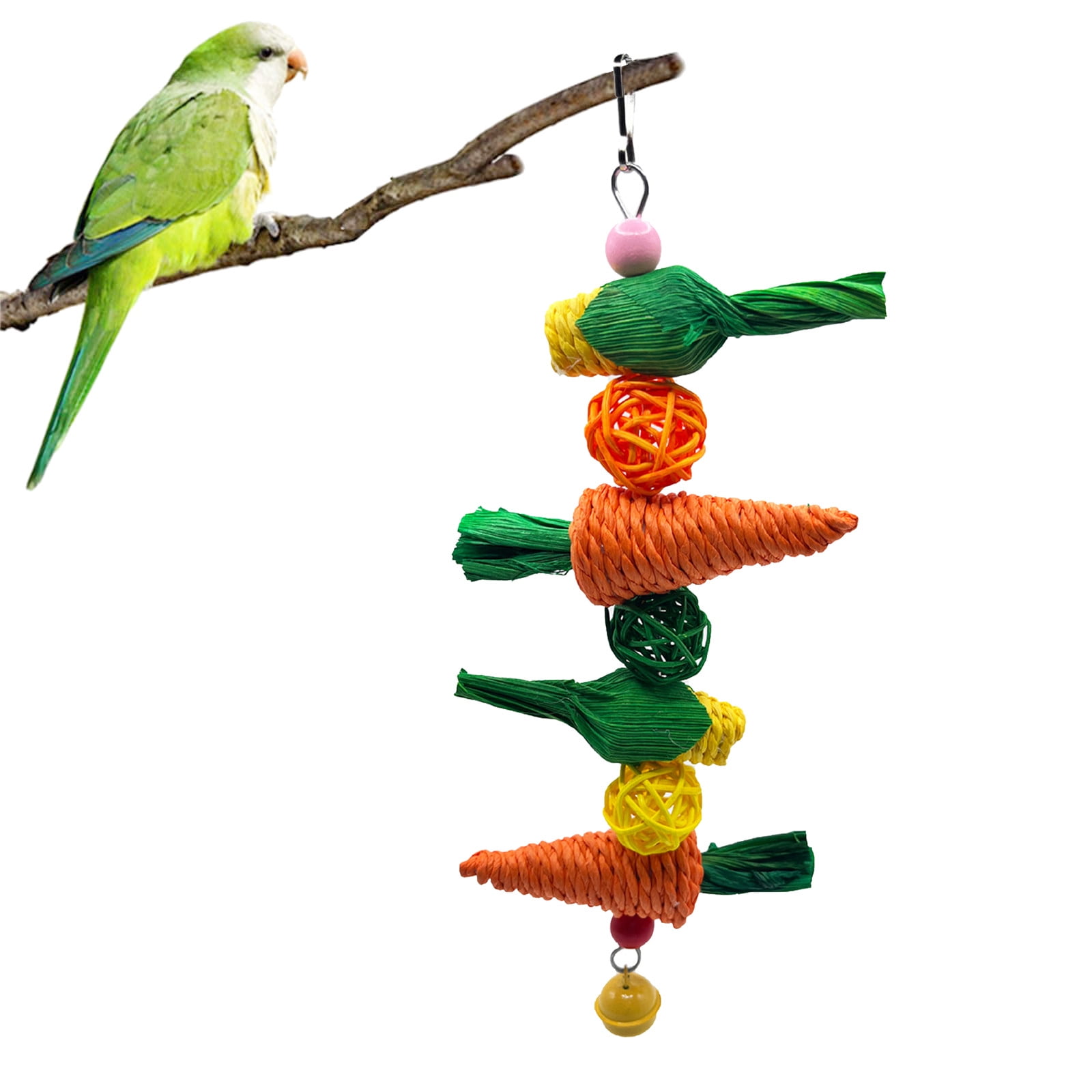 Bird Chew Toy Chewing Corn Cluster For Parrot Swing Improves Health 1pc ...