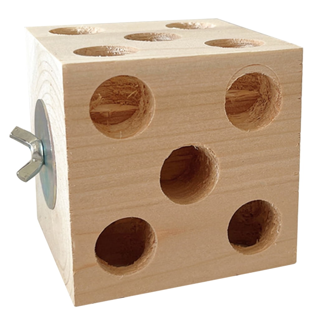 Bird Chew Toy, Parrots Cage Toy Natural Wood Molar Cube Toy for Budgies ...