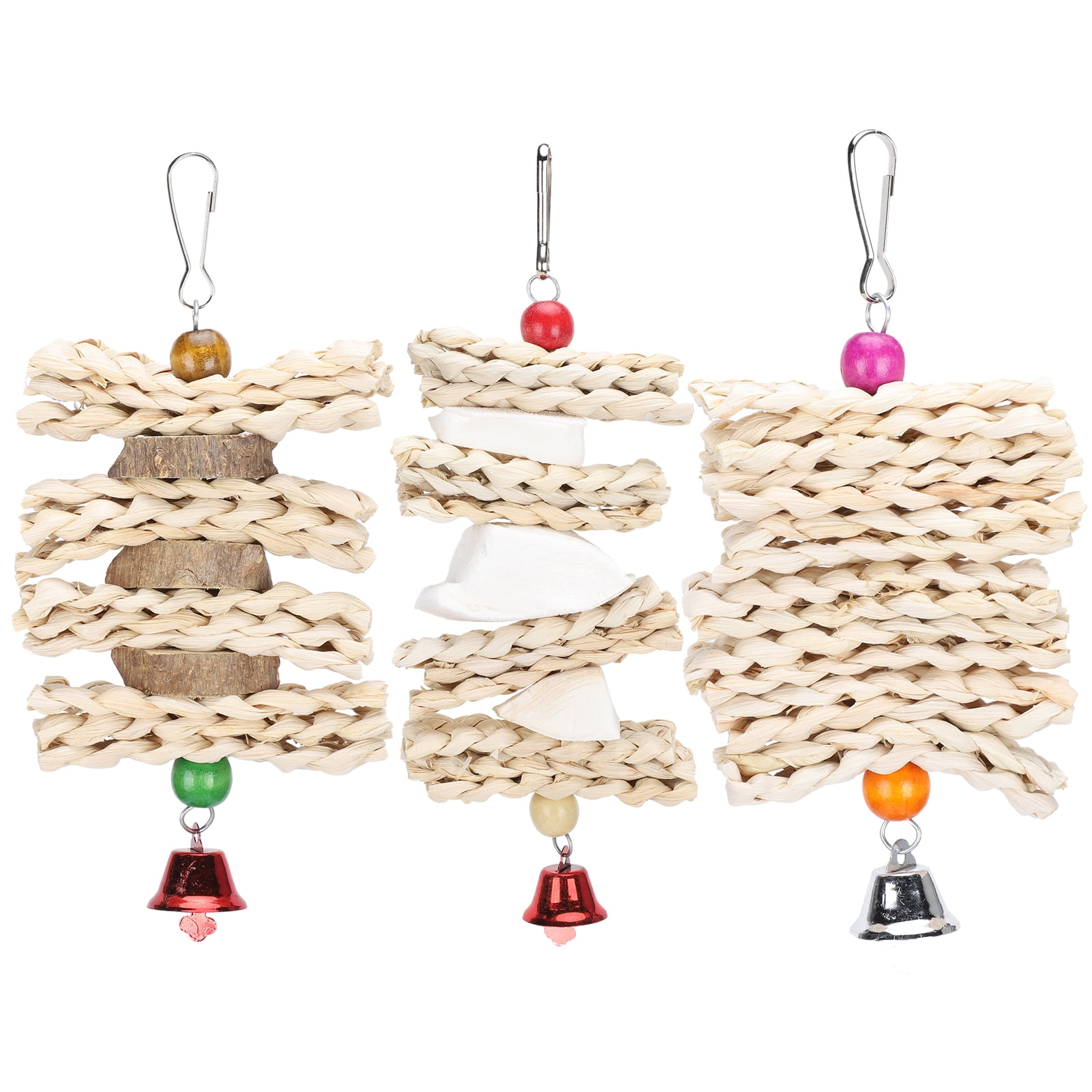 Bird Chewing Toy, Parrot Toy Set with Corn Husk, Pepper Wood ...