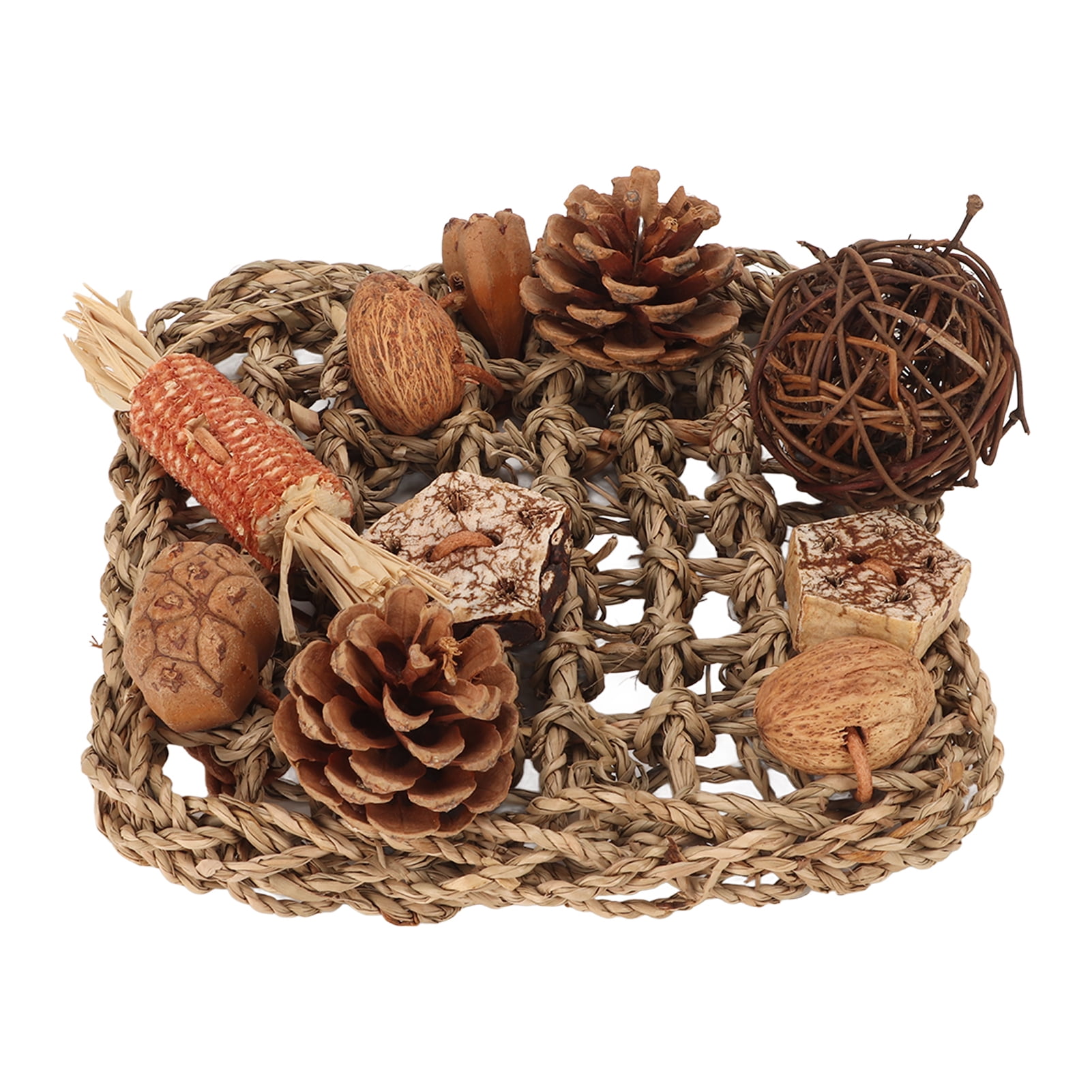 Bird Climbing Net Rattan Ball Pine Cone Corn Cob Nuts Straw Rope Parrot ...
