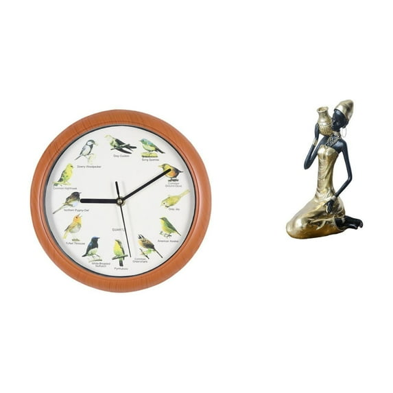 Bird Clocks Wall Clock Lady Statue PP Material for Office Study Room ...