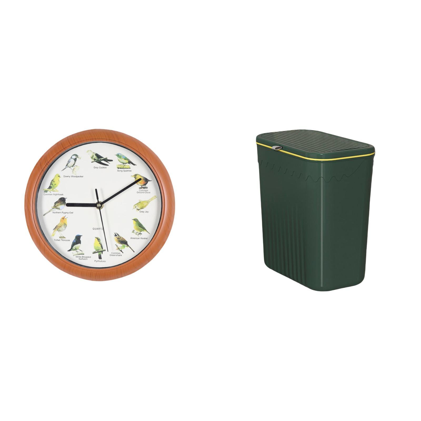 Bird Clocks Wall Clock Trash Can Lightweight PP Material Space Saving ...