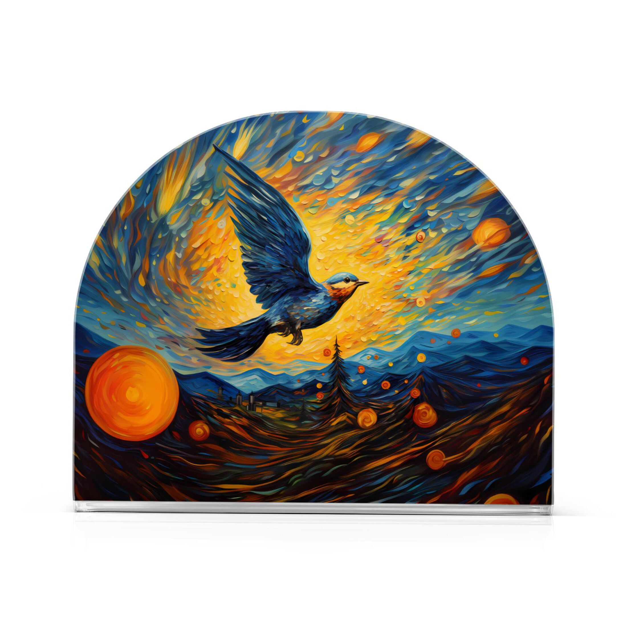 Bird Color Blocks Napkin Holder for Table Clear Napkin Stand Paper ...