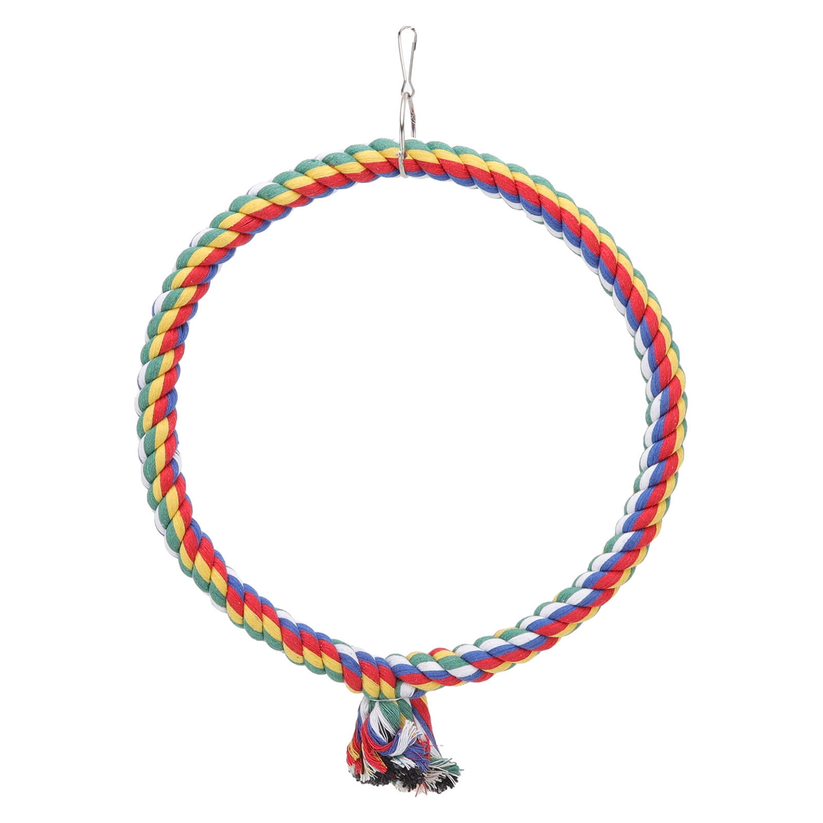 Bird Cotton Rope Ring Toy Colorful Parrot Swing Toys for Parakeets ...