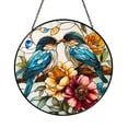 Bird Couple Window Hanging Decor, Stained Glass Style Fantasy Nature ...