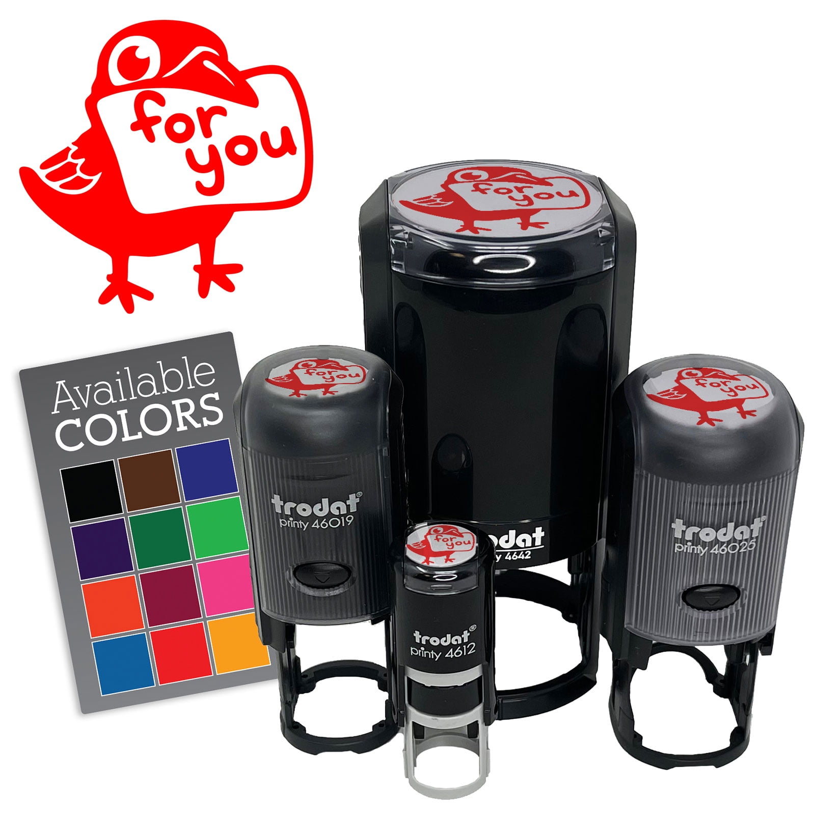 Bird Crow with For You Letter Raven Self-Inking Rubber Stamp for ...