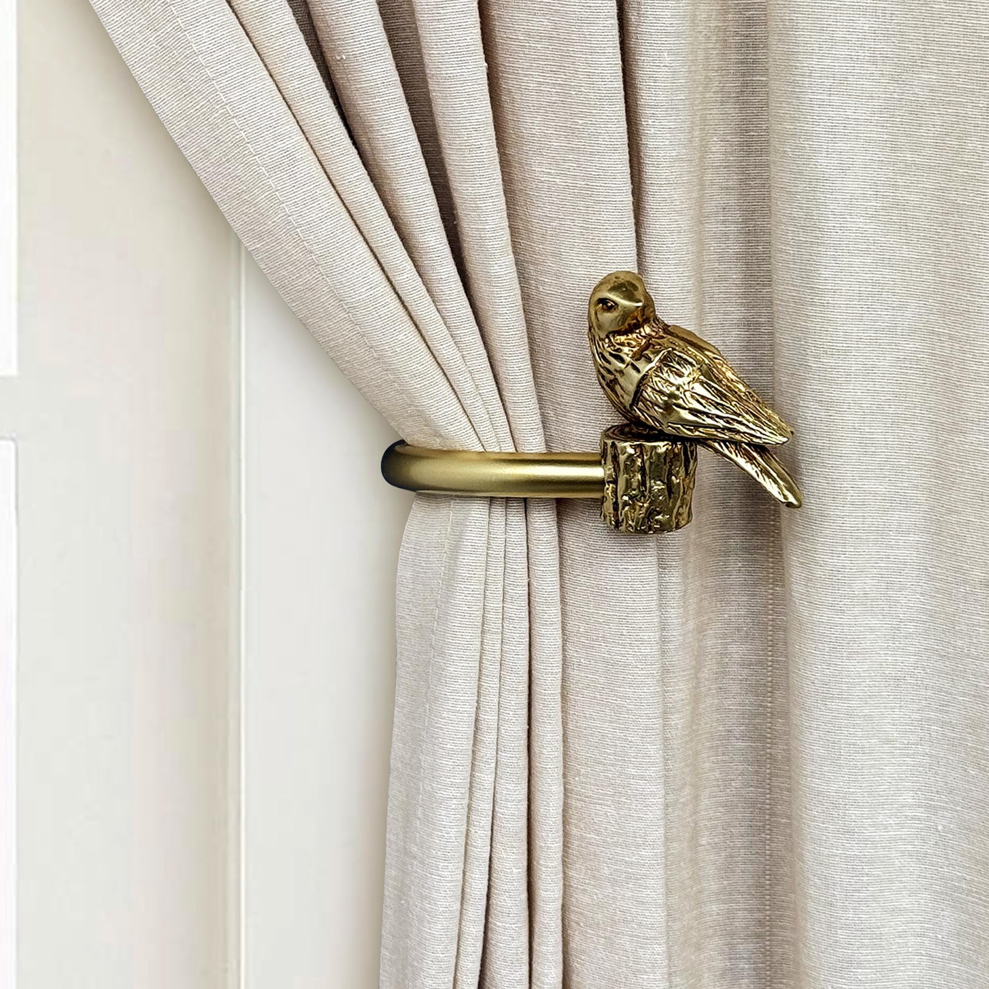 Bird Design Curtain Holdbacks Set of 2 Gold Wall Mount Hooks - Walmart.com