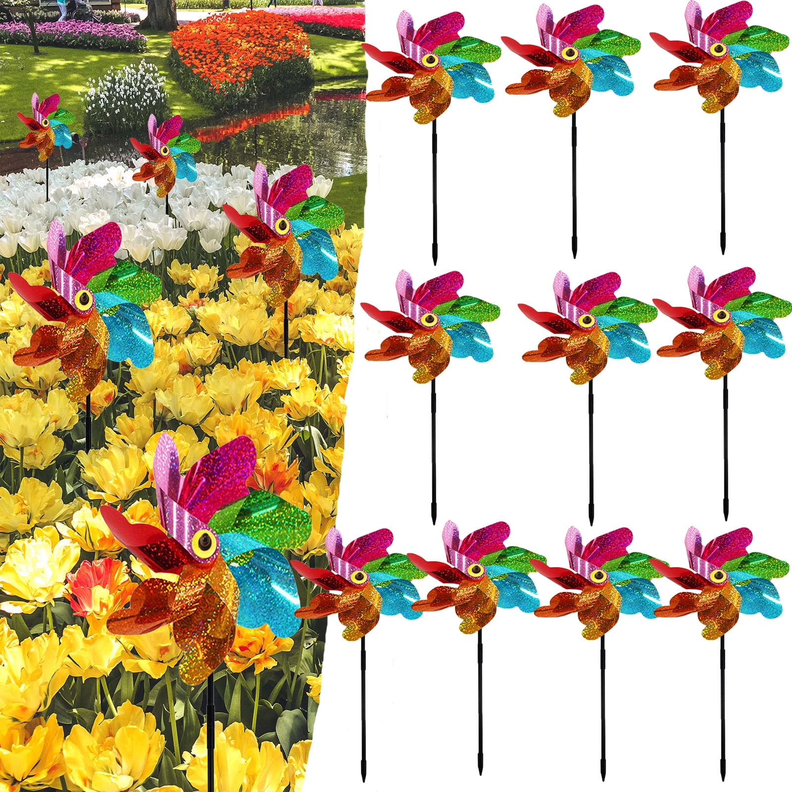 Bird Deterrents for Outside, New Wind Spinners Outdoor Bird Repellent ...