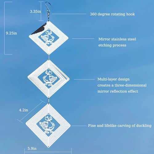 Bird Deterrents for Outside, Reflective Stainless Steel Wind Spinner ...