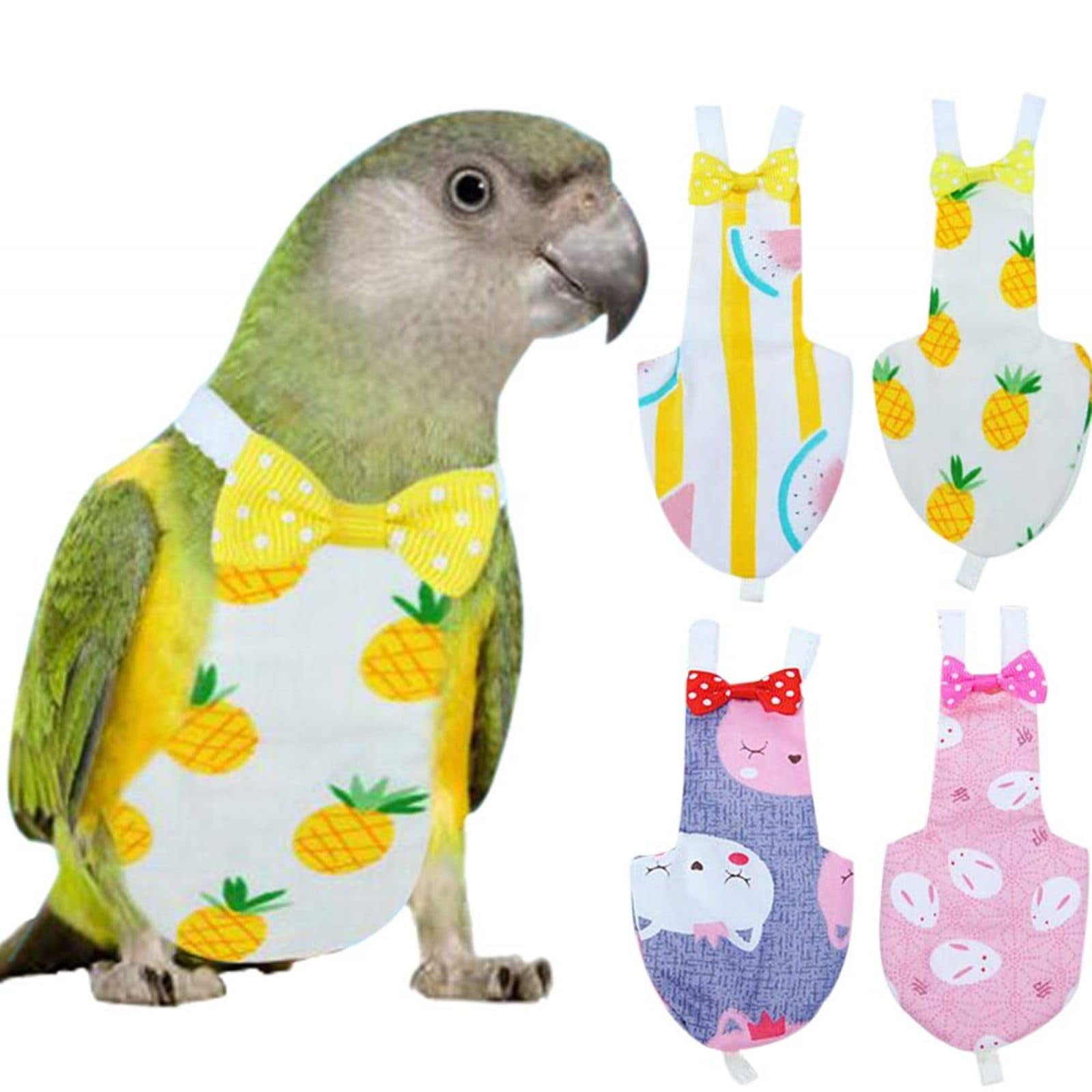 Bird Diaper Cockatiel Clothes Flight Suite, Reusable Parrot Nappy with ...