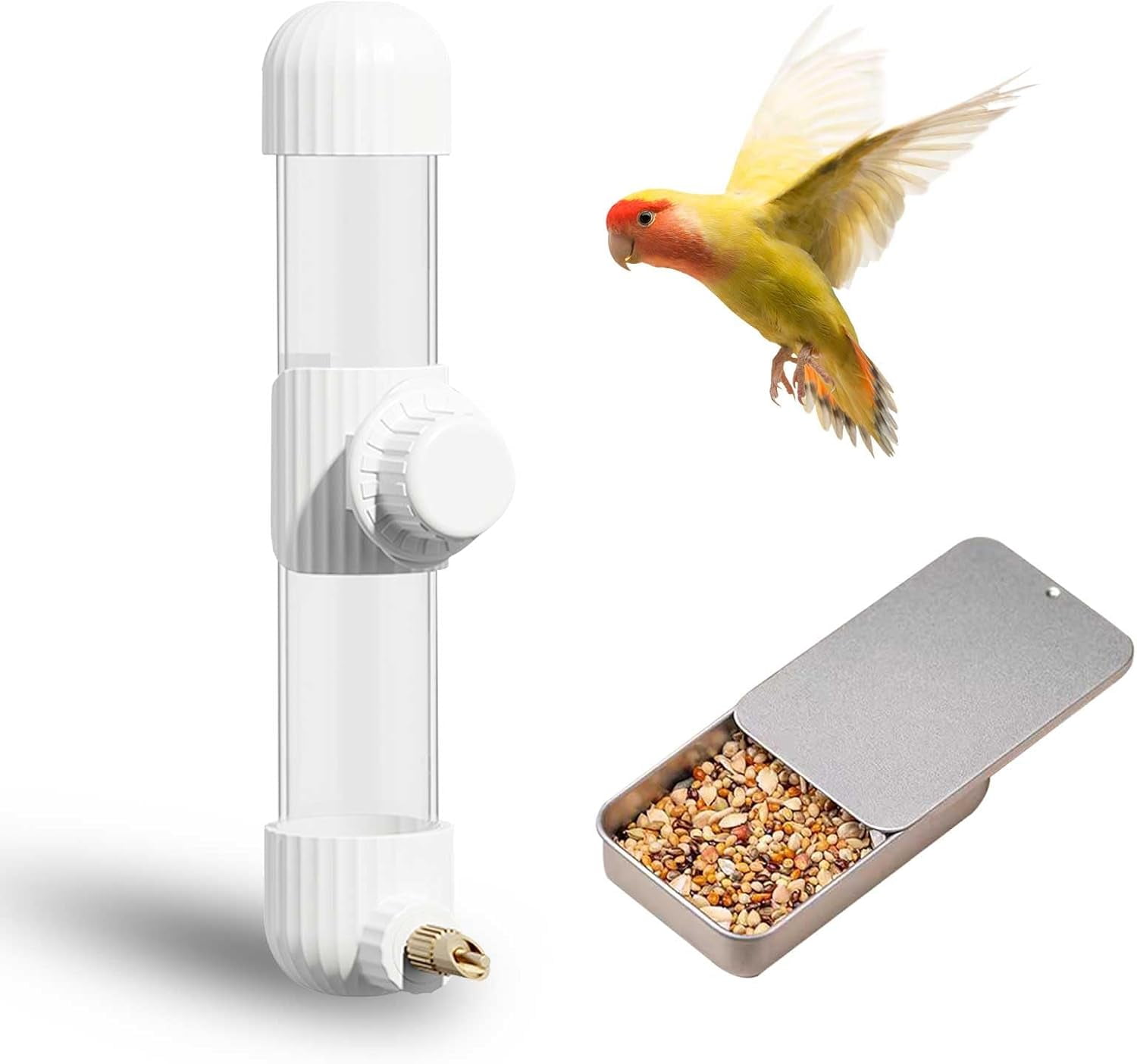 Bird Drinker Waterer Parakeet Water Dispenser for Cage Bird Drinking ...