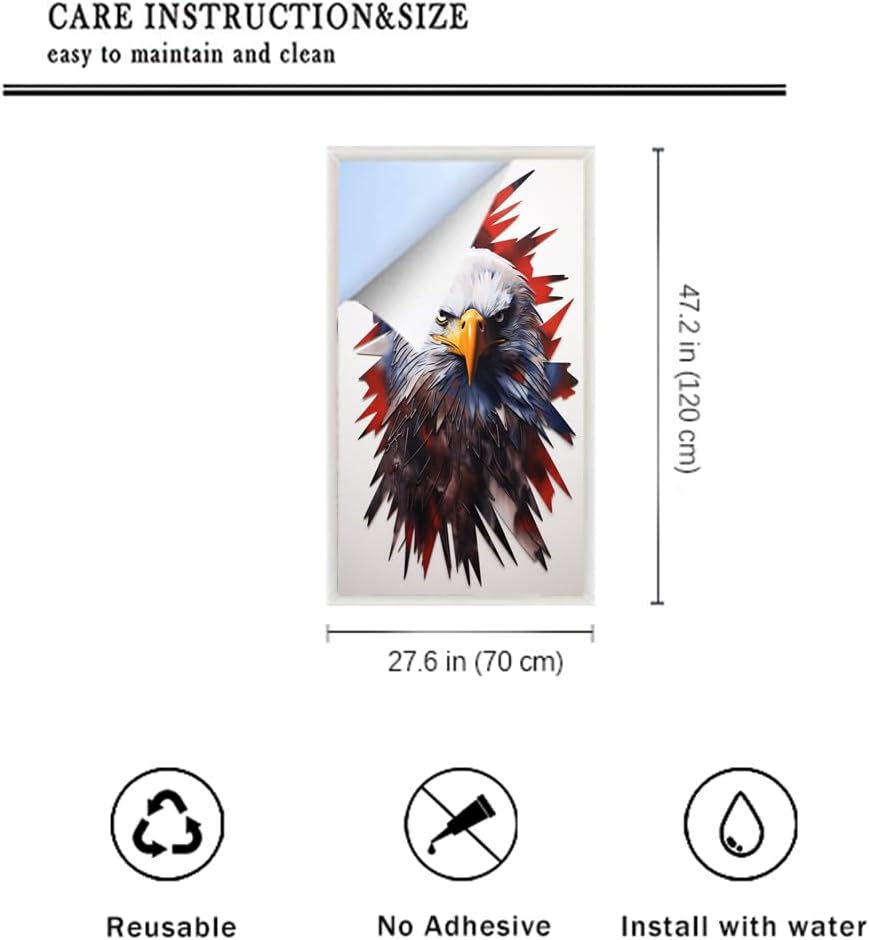 Bird Eagle Stained Glass Window Film American Flag Animal Modern Style ...