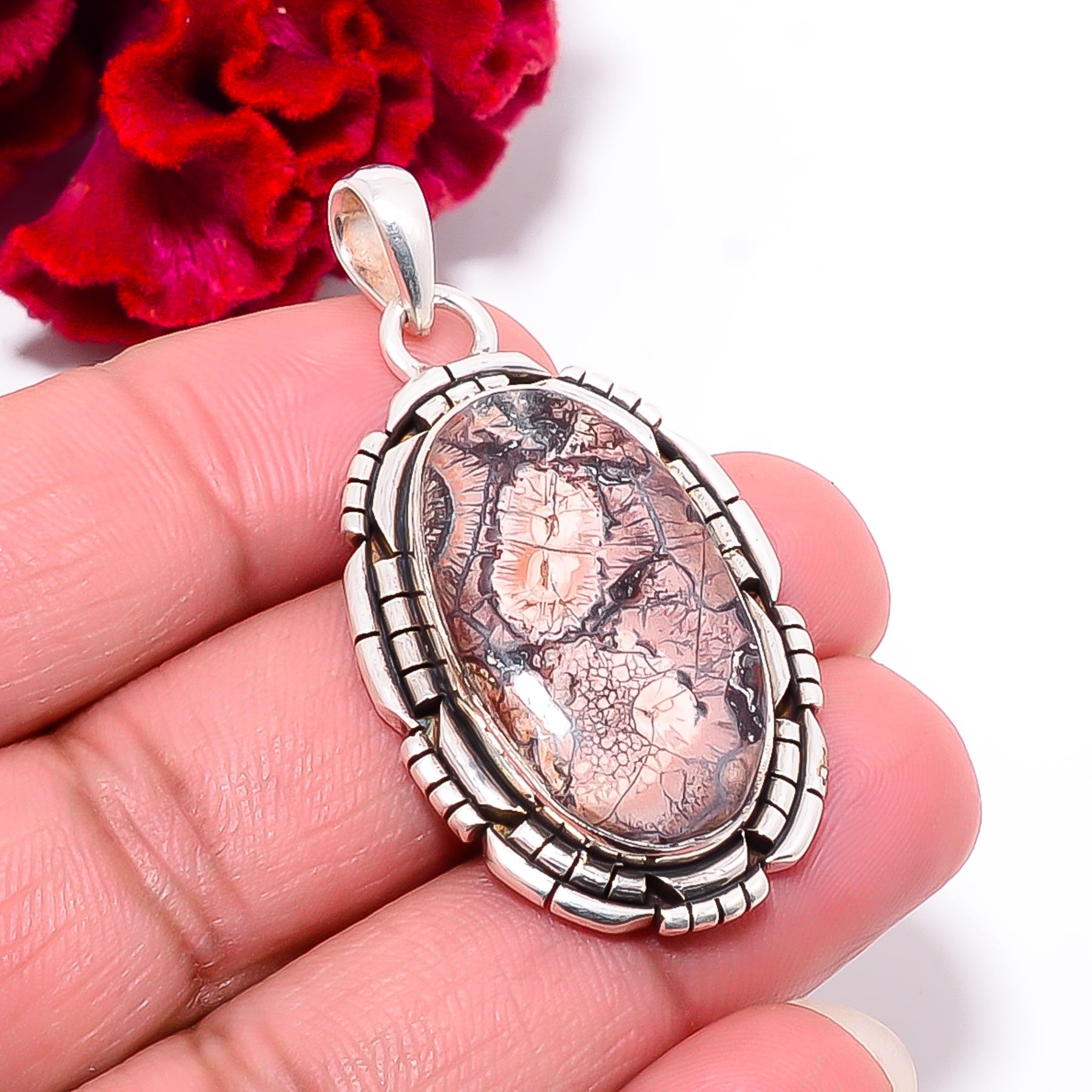 Bird Eye Jasper - Mexico Gemstone 925 Sterling Silver Pendant 1.95 ...