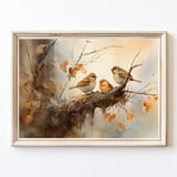 Bird Family , , Rustic Fall Art, Autumn Wall Decor,Fall Bird, Bird ...