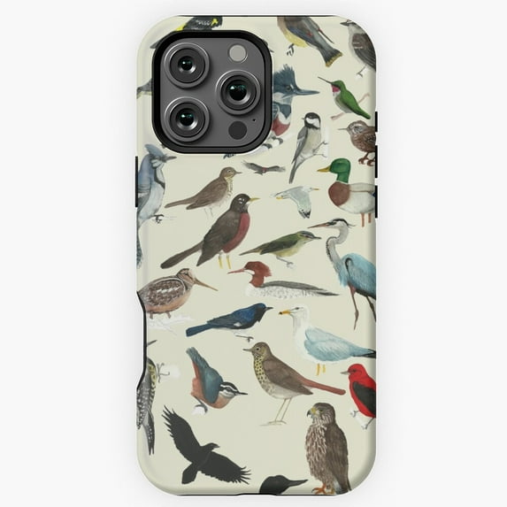Bird Fanatic Cute Nature Wildlife Art iPhone Case 11 12 13 14 15 16 17 ...