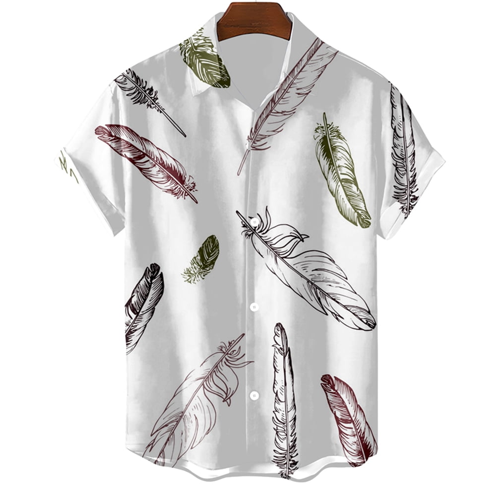 Bird Feather Graphic Shirts for Men Clothing 3D Printed Hawaiian Beach ...