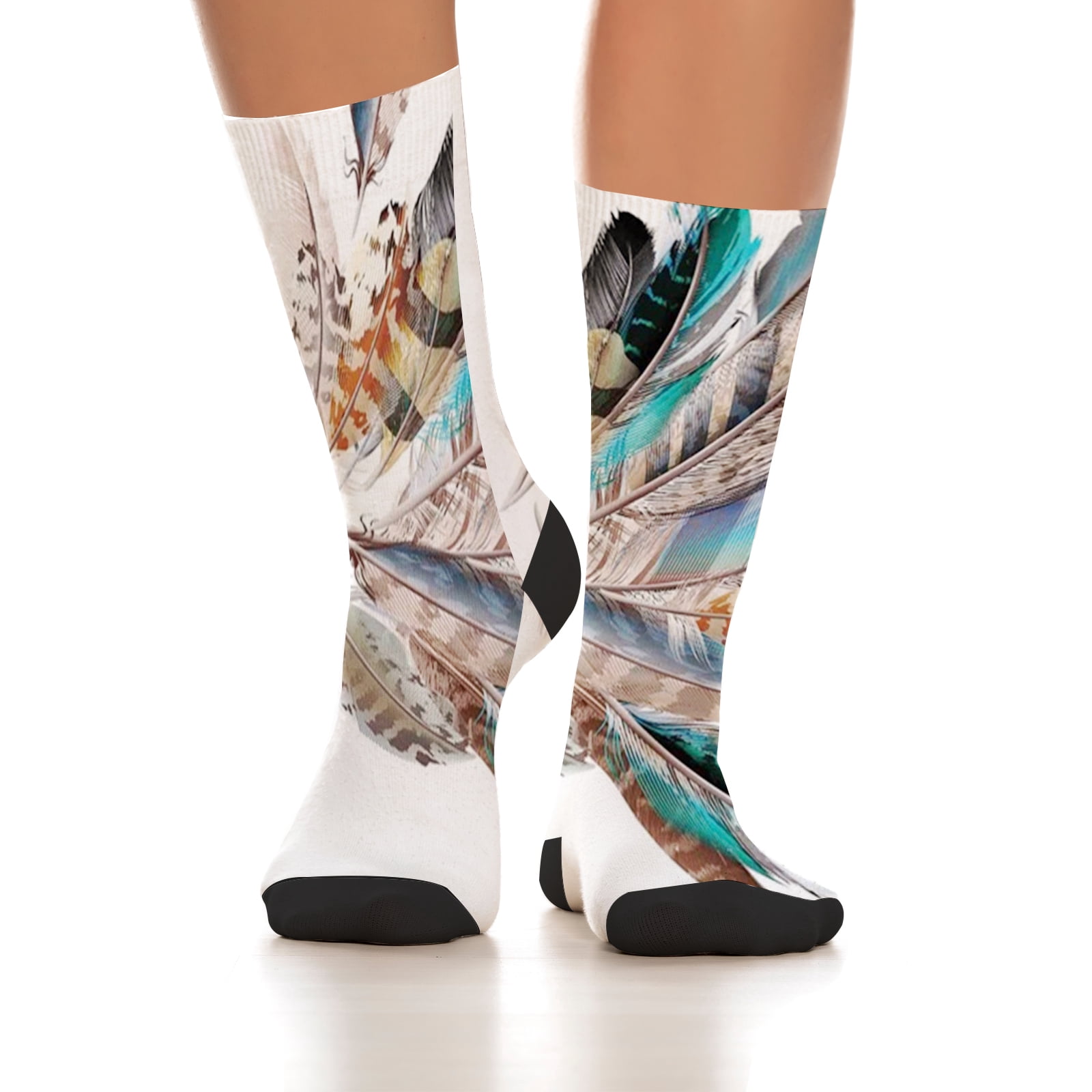 Bird Feathers,15.75in(40cm)Mens Crew Thermal and Warm Socks,Bird ...