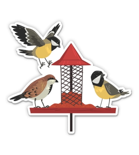 Bird Feeder - 3" Vinyl Sticker - For Car Laptop Water Bottle Phone ...