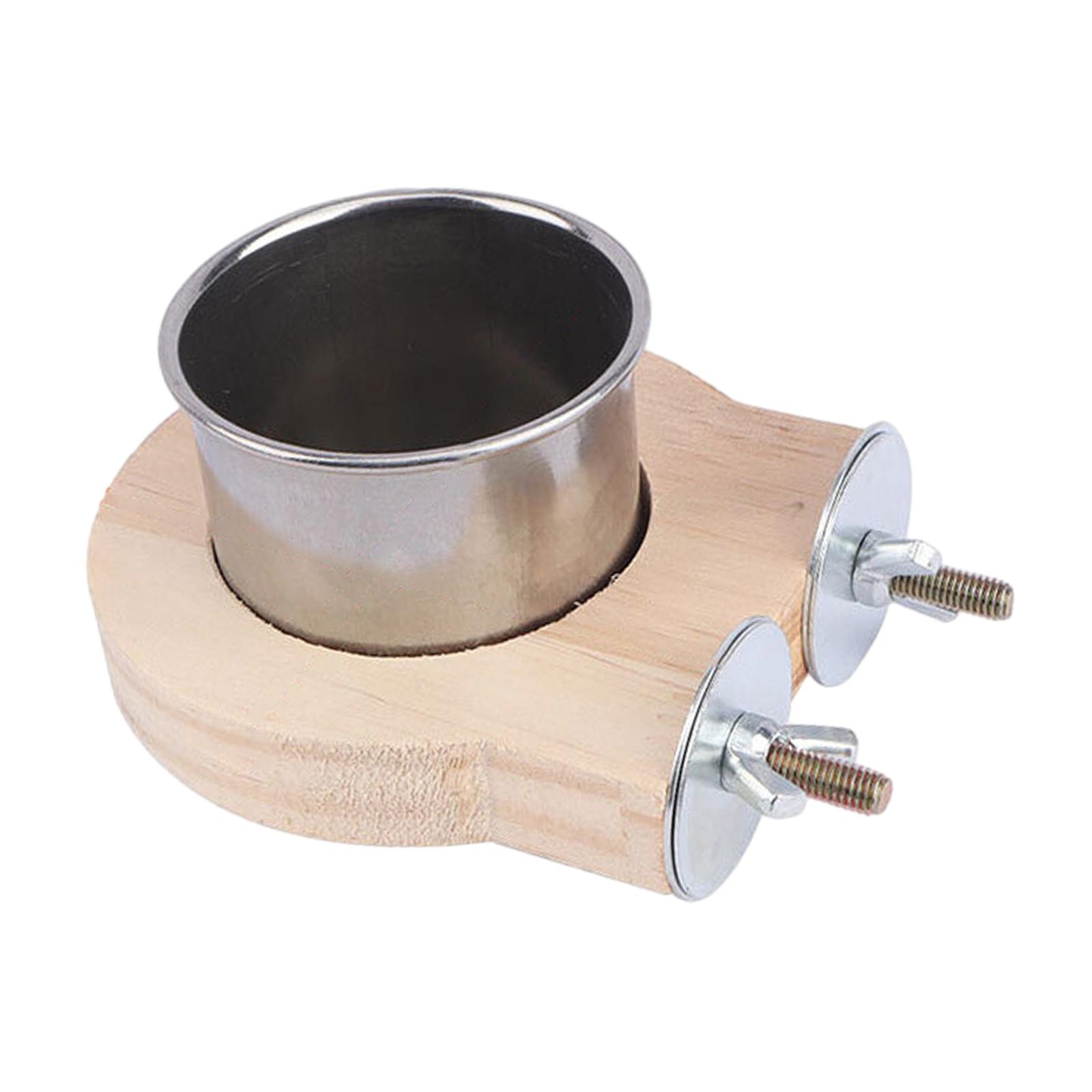 Bird Feeder,Bird Feeding Dish Cups Wooden Perch Stand,Bird Parrot Food ...