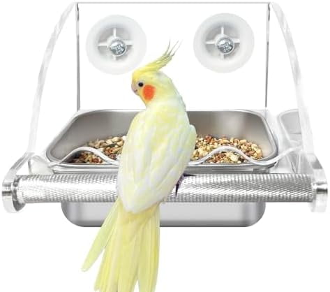 Bird Feeder for Cage,Transparent Bird Feeders, Bird Feeder with Anti ...