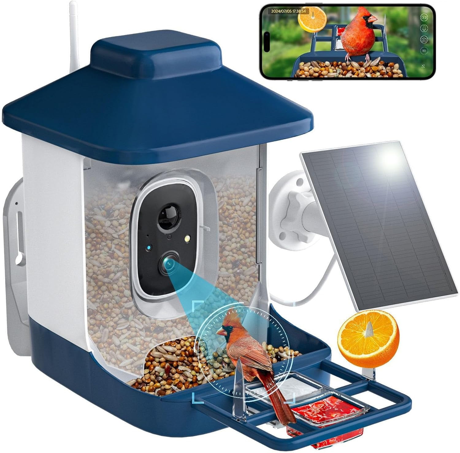 Bird Feeder with Camera, 1 Year Free AI Bird Feeders for Outdoors ...