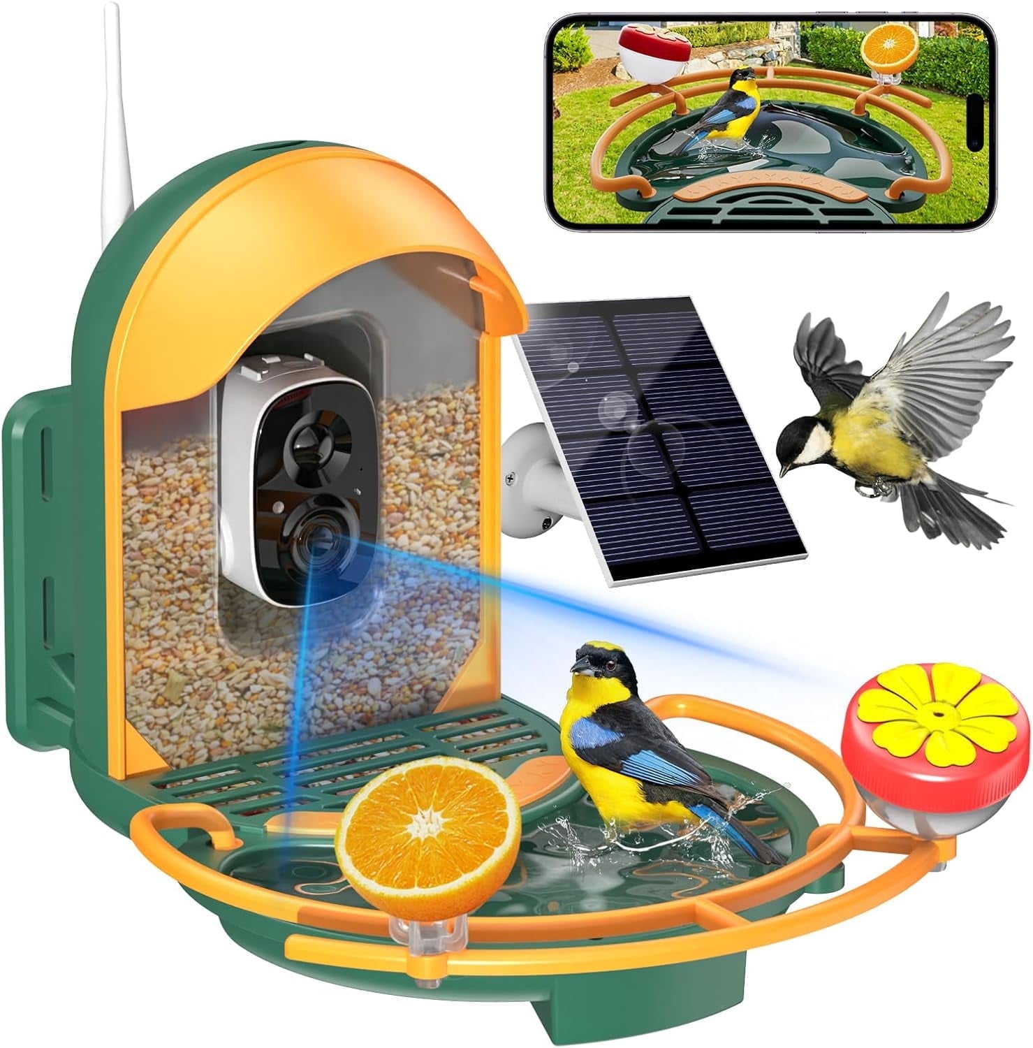 Bird Feeder with Camera, 2K HD Camera Birds Feeder with Bath Wireless ...
