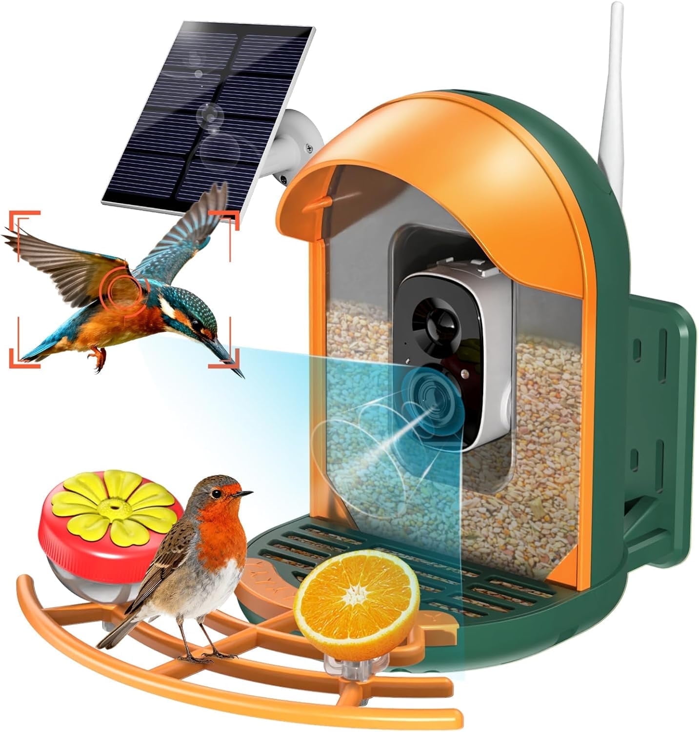 Bird Feeder with Camera, 2K HD Camera Birds Feeder with Bath Wireless ...