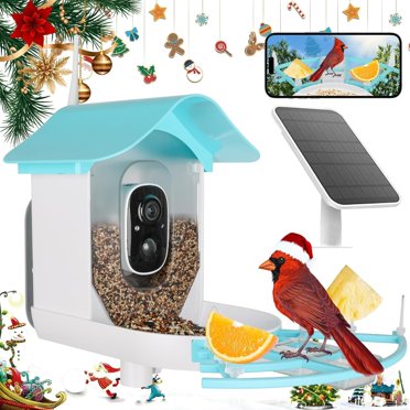 Birdfy Smart Bird Houses for Outside Solar Powered, 1080P HD Live View ...