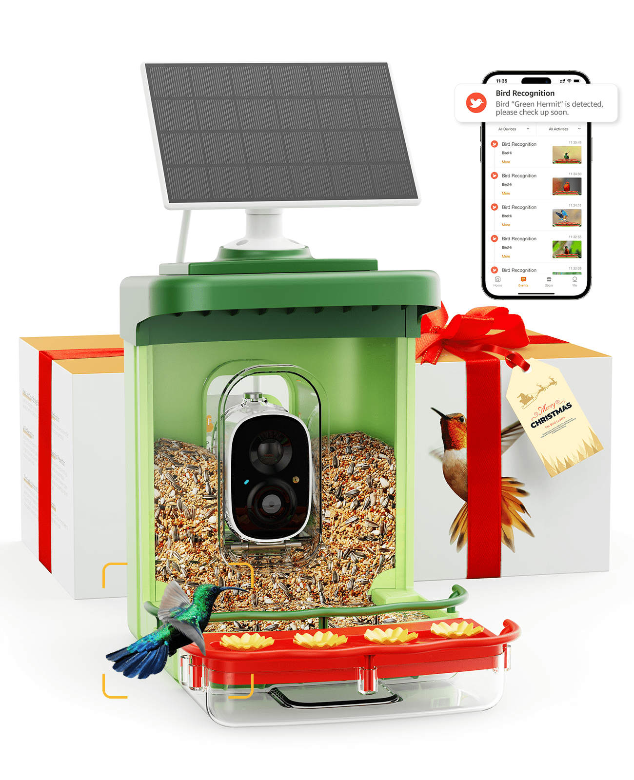 Smart Solar Bird Feeder with 3MP HD Camera, AI Identify Bird Species ...