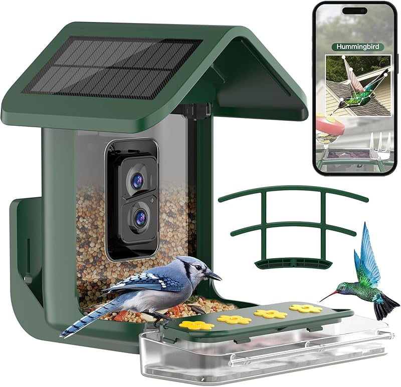 Bird Feeder with Camera Solar Powered : Smart Camera Bird Feeder 2K ...