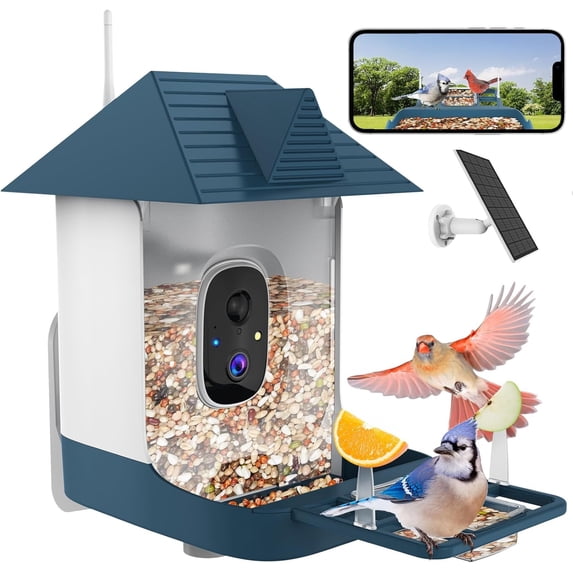Bird Feeder with Camera,WiFi Outdoor Smart Bird Feeder Camera with ...
