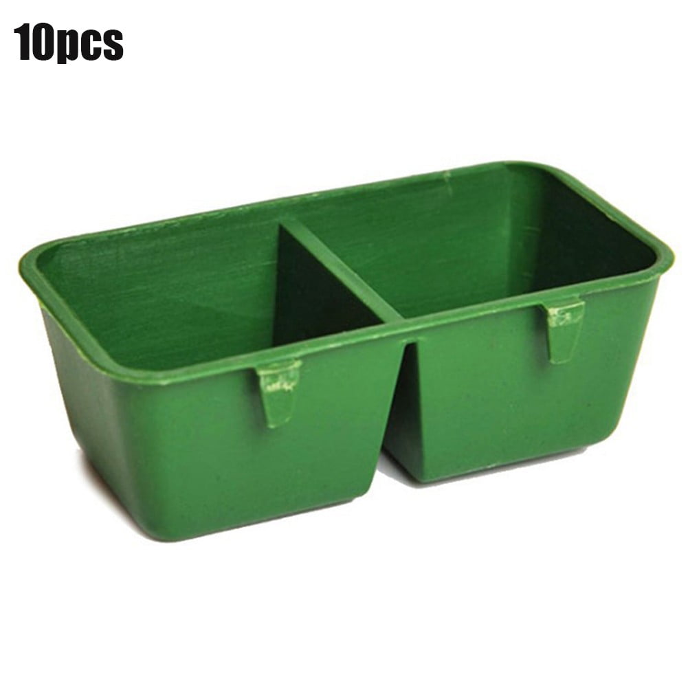 Bird Feeder Food Tray Parrot Waterer 10 Pack Large Capacity Dual Trough ...