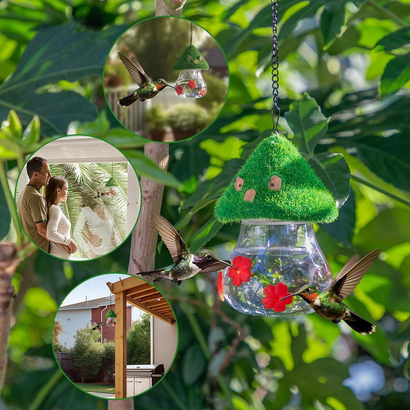 Bird Feeder,Garden Bird Feeders for Outdoors Hanging,3 Petals Decorated ...