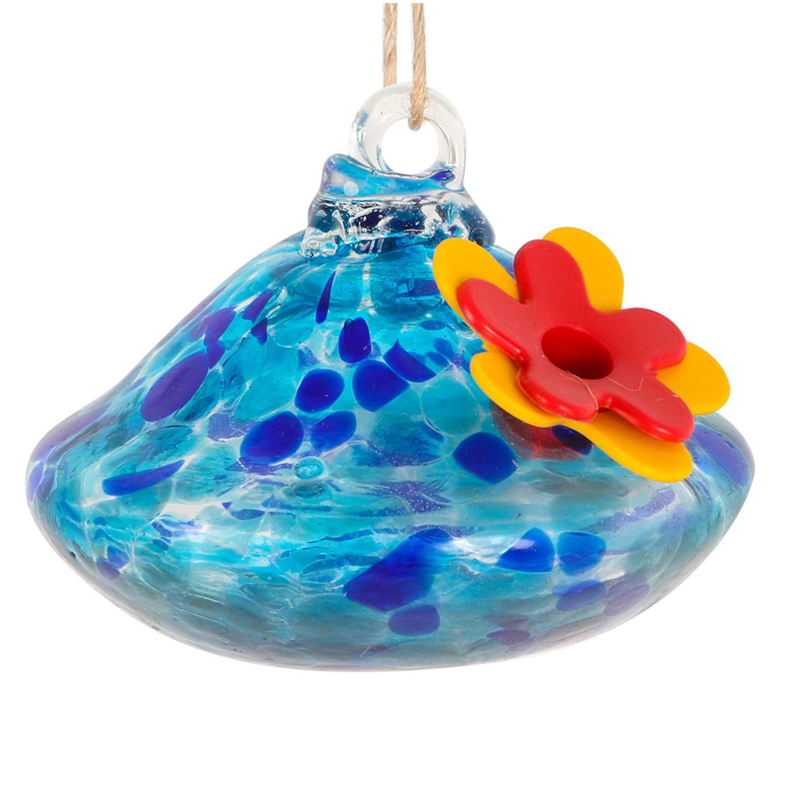 Bird Feeder, Handcrafted Glass Hummingbird Feeder with Vibrant Colors ...