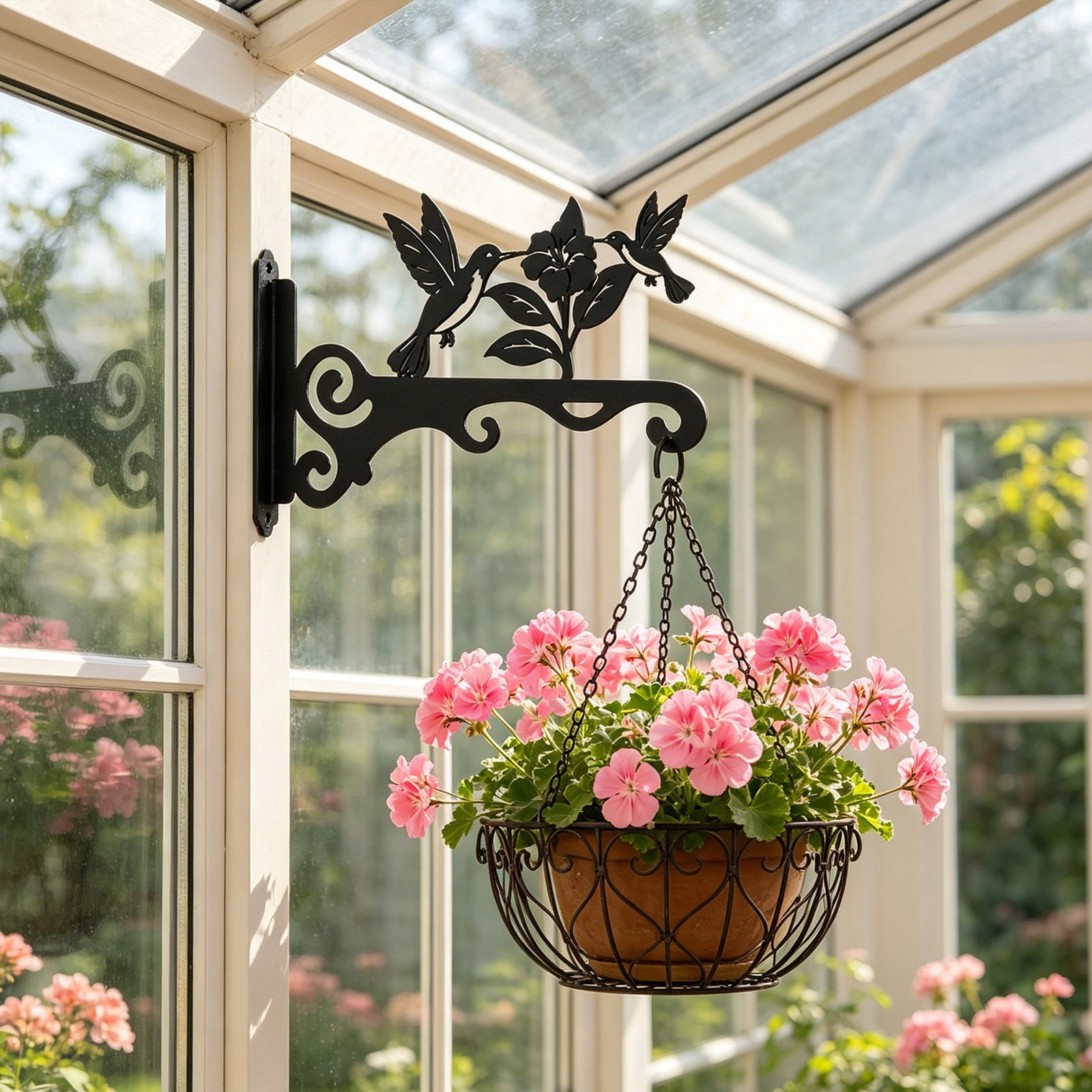 Bird Feeder Hanger Wall Hook, Decorative Bird Bracket Heavy Duty Rust ...