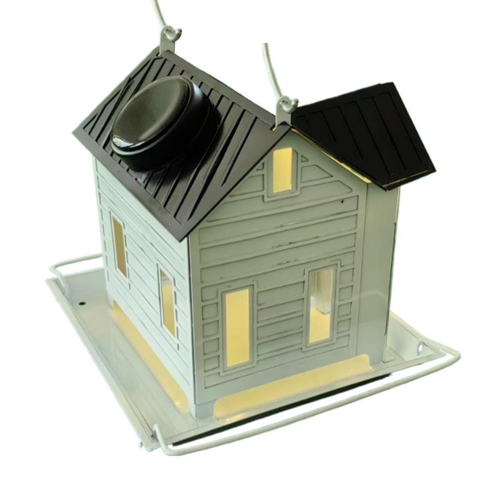 Bird Feeder - Hanging Metal Bird House Feeder with Lights, Outdoor ...