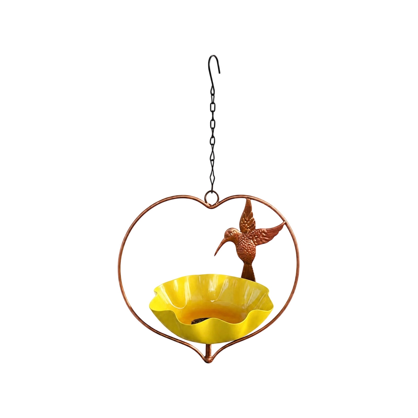 Bird Feeder with Heart Shaped Flower Tray, Hanging Metal Outdoor Garden ...
