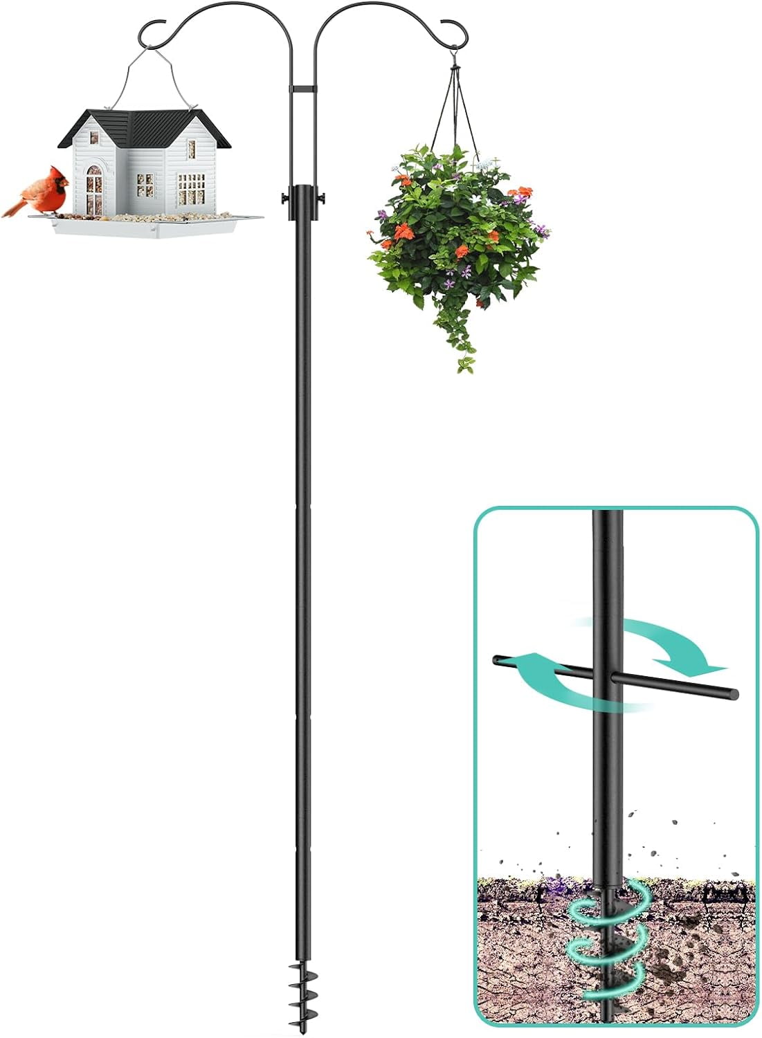 Bird Feeder Hook for Outdoor, 82 Inch Hevy Duty Bird Feeder Poles, Bird ...