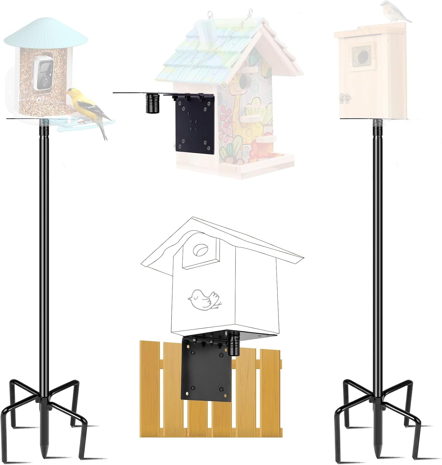 Bird Feeder House for Outdoor, 2 Pack 109 Inch Bird Feeder Pole for ...